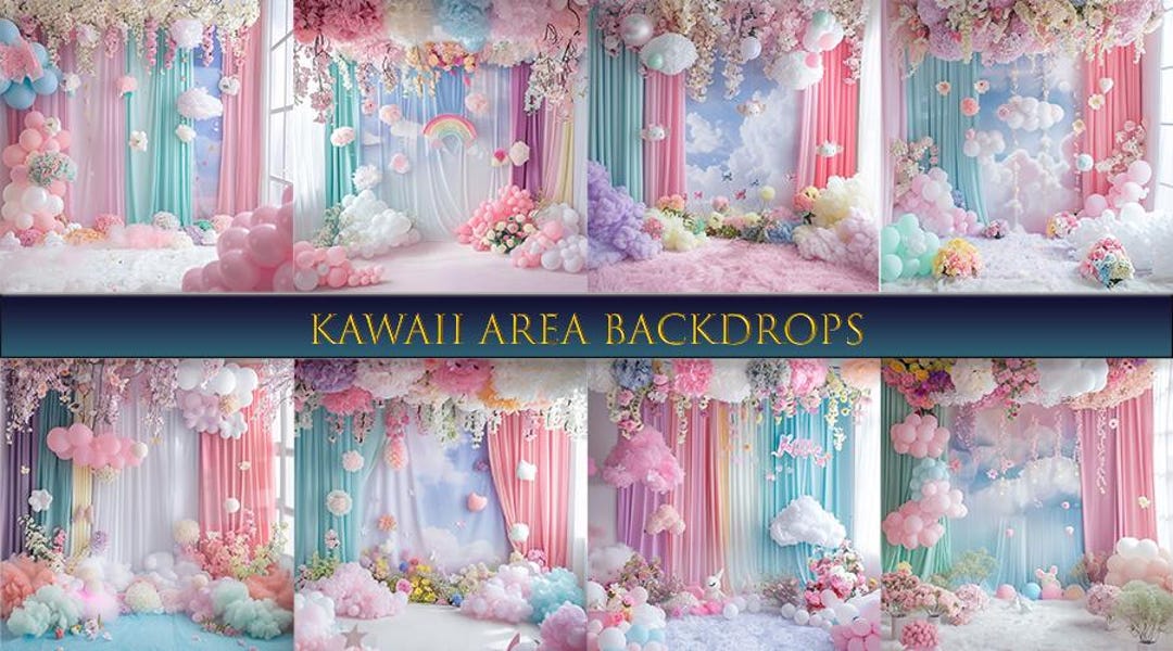 Kawaii Area Backdrops, Backgrounds Digital Art, Beautiful - Etsy