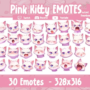 30 Kitty Cat Emotes, Discord, Twitch Download Digital, Ready to Use ...