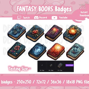 Fantasy Books Twitch Sub Badges, Cute PNG Files (digital Download) - Etsy