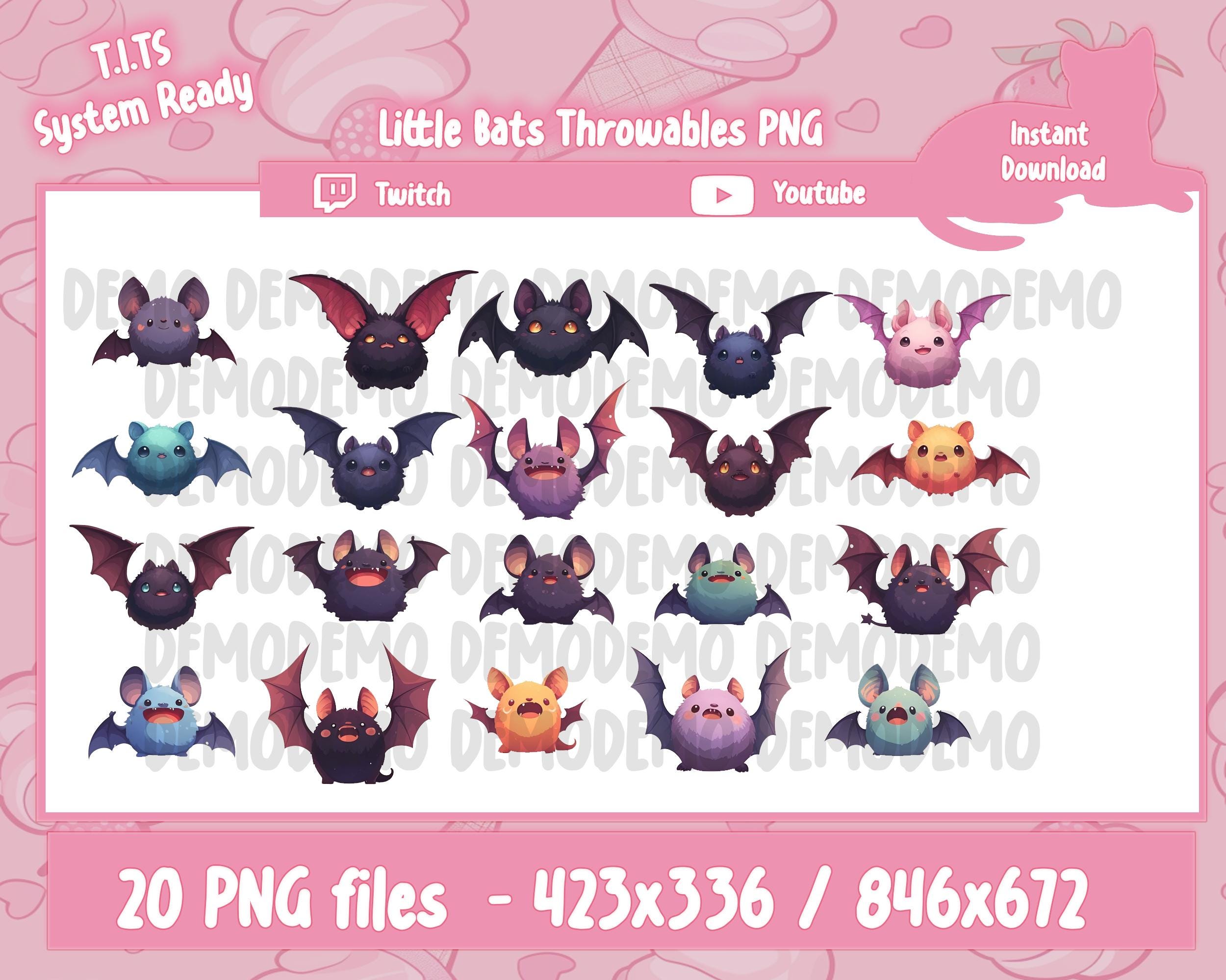 Little Bats Vtuber Throwable Assets, 2D Stream Decoration (digital ...