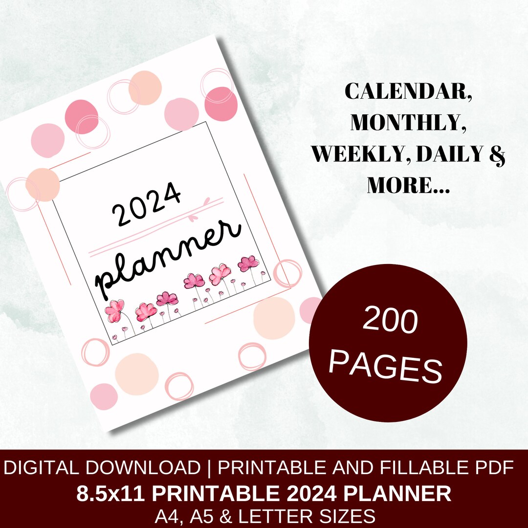 Printable Digital 2024 Planner 2024 Digital Planner 2024 Daily, Weekly ...