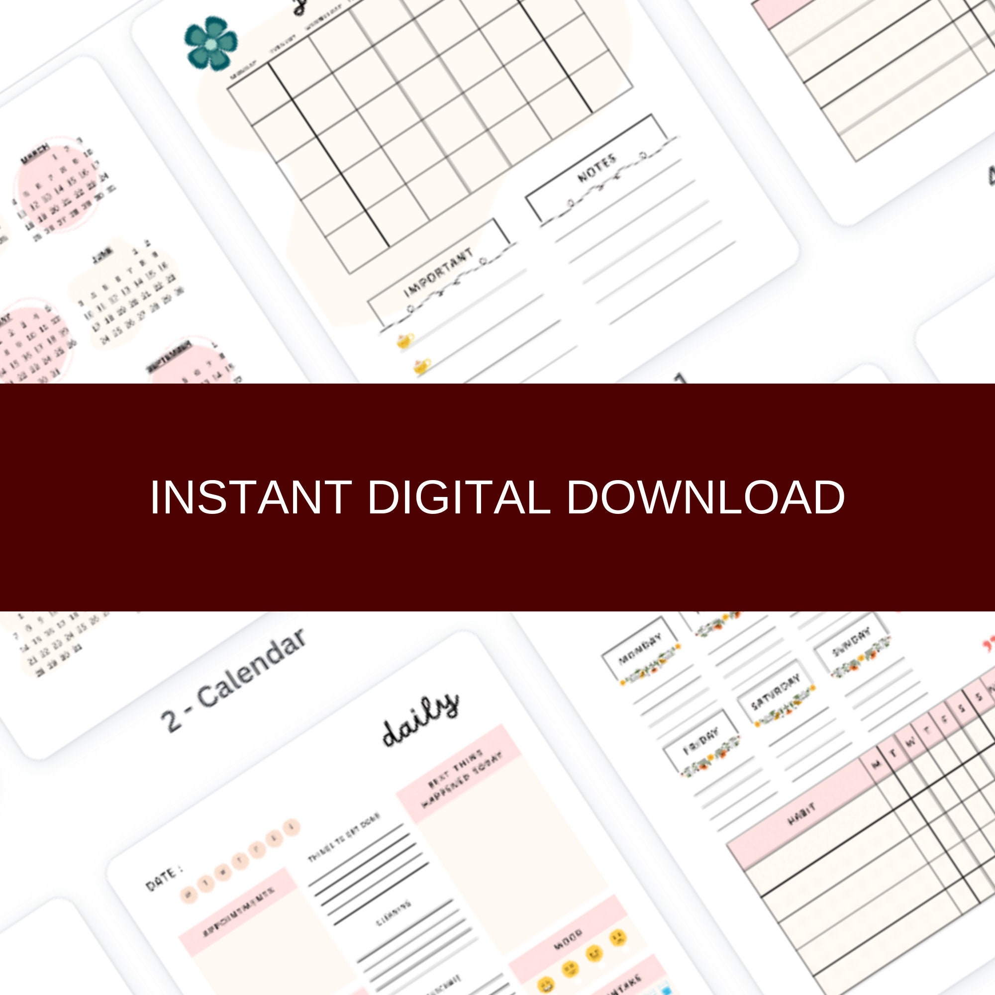 Printable Digital 2024 Planner 2024 Digital Planner 2024 Daily, Weekly ...