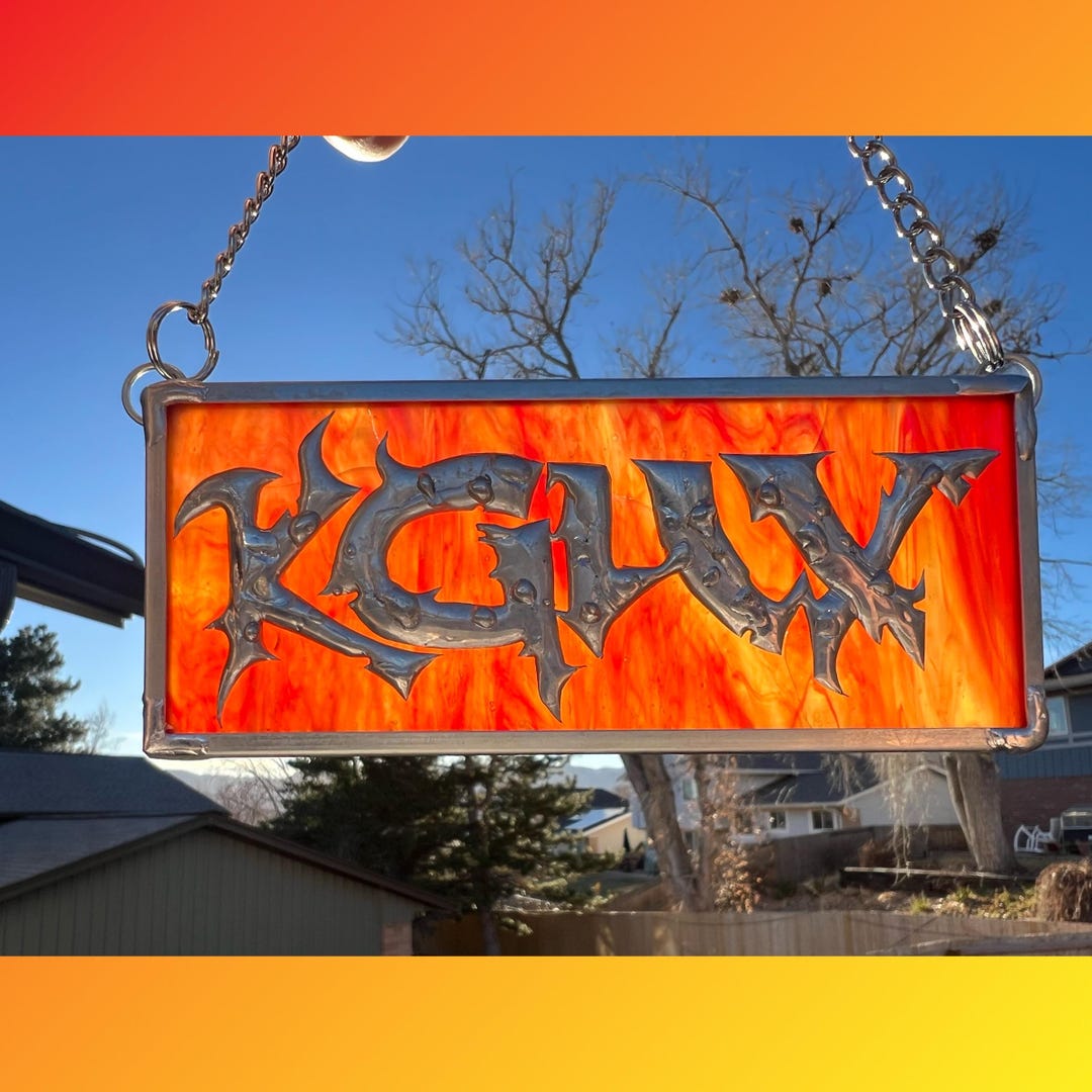 KGLW Stained Glass “flamethrower” Logo - King Gizzard and the Lizard ...