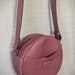 Mauve Leather Circle Purse, Round Bag, Canteen Style - Etsy