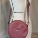 Mauve Leather Circle Purse, Round Bag, Canteen Style - Etsy