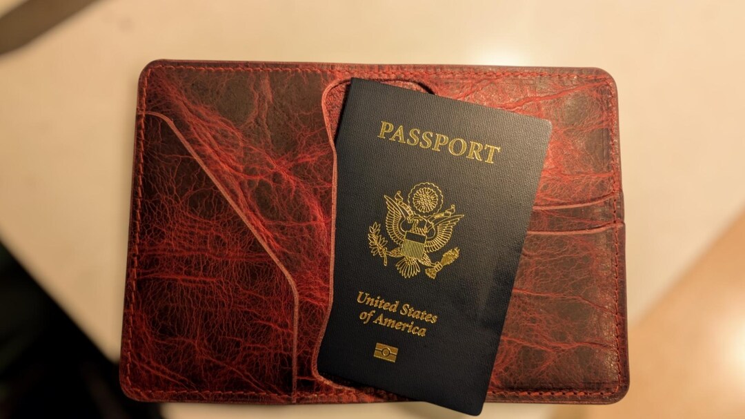 Red Bison Leather Passport Book Cover - Etsy