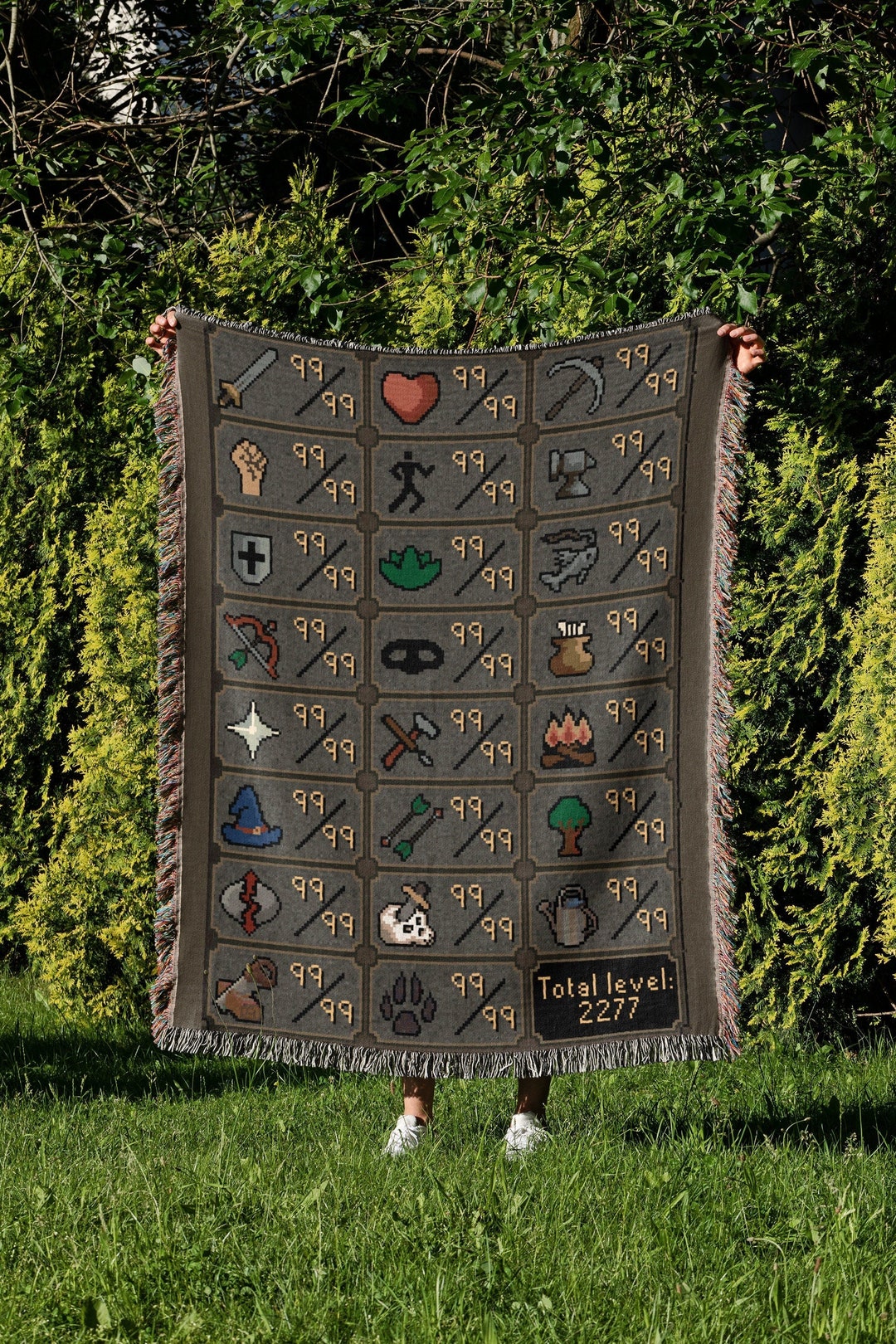 Hand-w0ven Max Stats 2277 Runescape Thr0w Blanket F0r Meme - Etsy