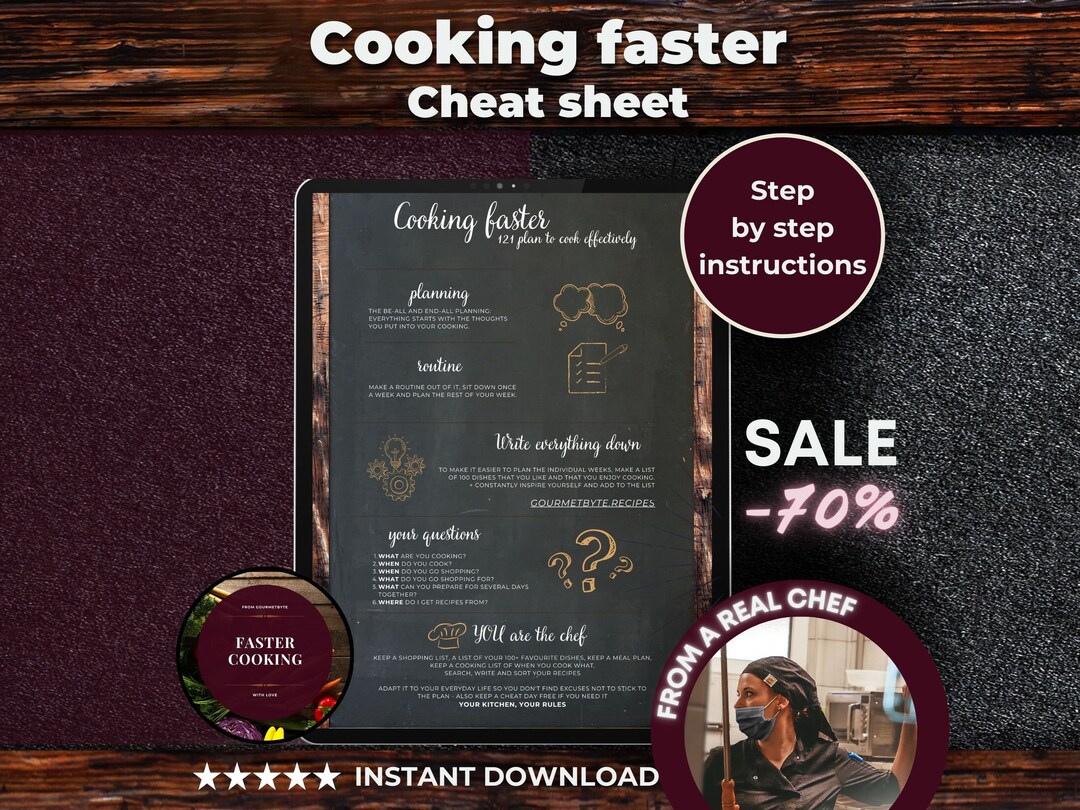 Cheat Sheet for Cooking Faster, Faster Cooking, Fast Kitchen, Faster ...