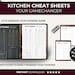 Printable Kitchen Cheat Sheet, Cooking Times Chart, Kitchen Guide ...