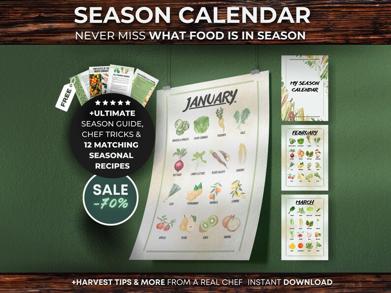Seasonal Produce Calendar, Seasonal Fruit Month Calendar, Seasonal Veg ...