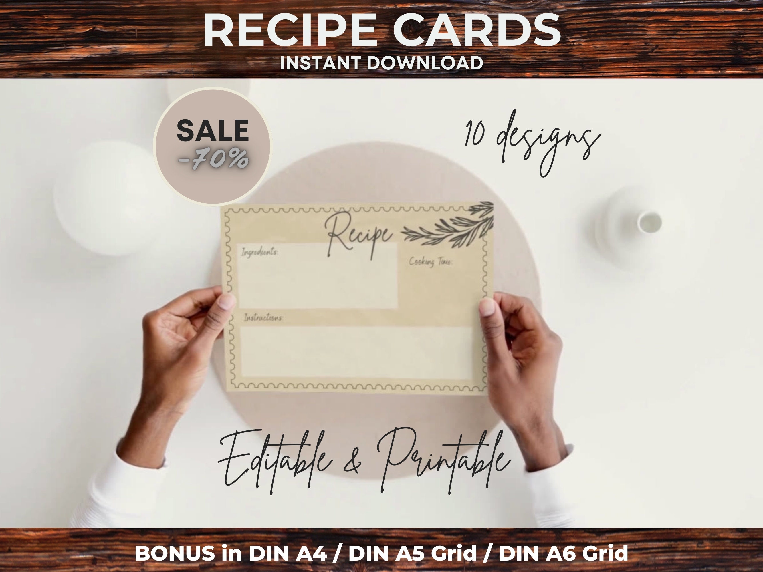 Editable Recipe Cards, Fillable Recipe Cards, Recipe Binder Pages ...