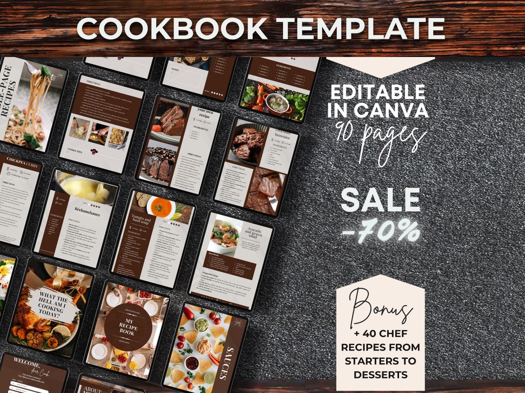 Editable Recipe Template, Canva Recipes, Recipe Book Contents Page ...