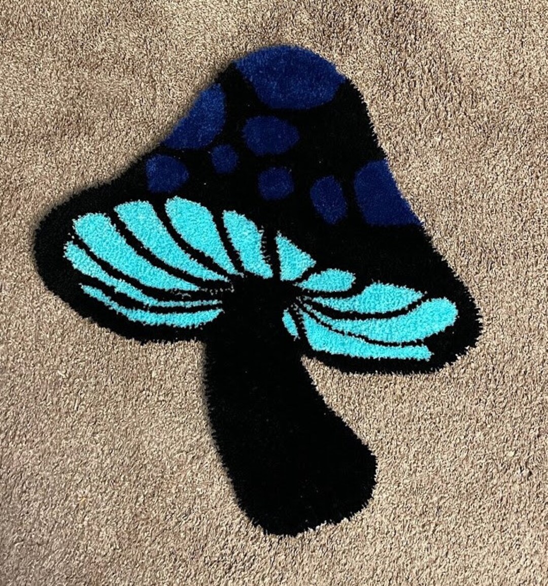 Handmade Tufted Mushroom Rug: Yarn Decor - Etsy
