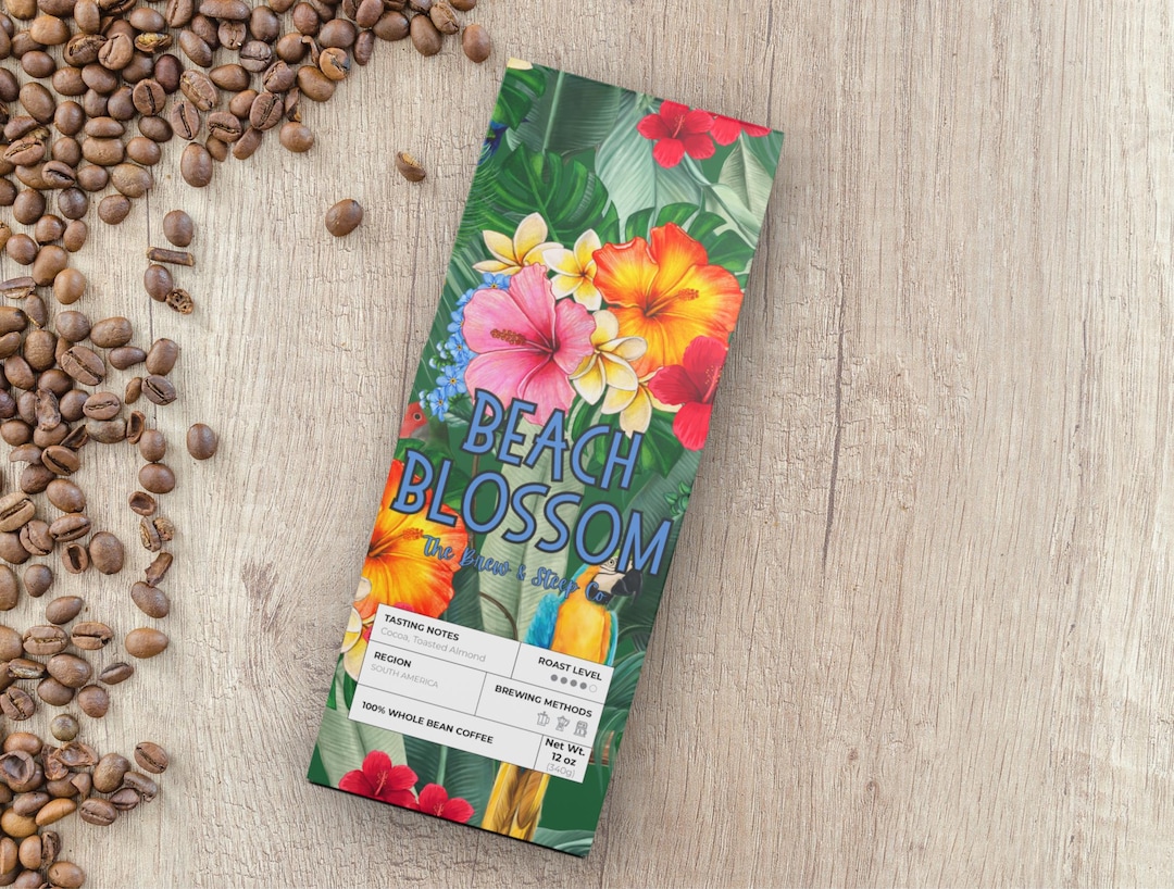 Tropical Beach Blossom Coffee, Cascades Coffee Blend (medium-dark Roast ...