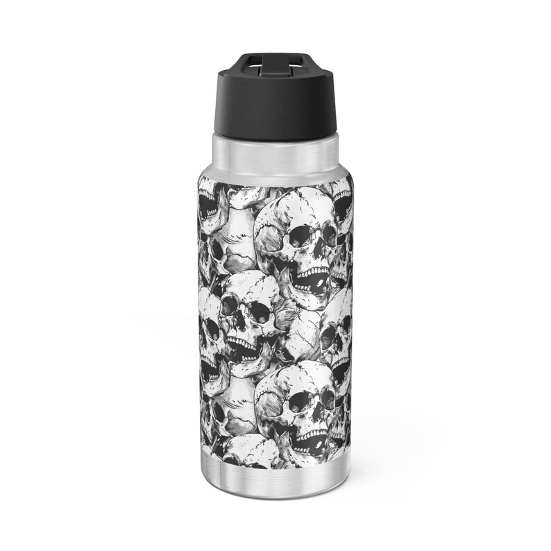 Skull Tumbler With Lid Gothic Skull Travel Mug Stainless Steel ...