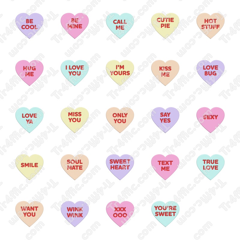 Candy Hearts - Etsy