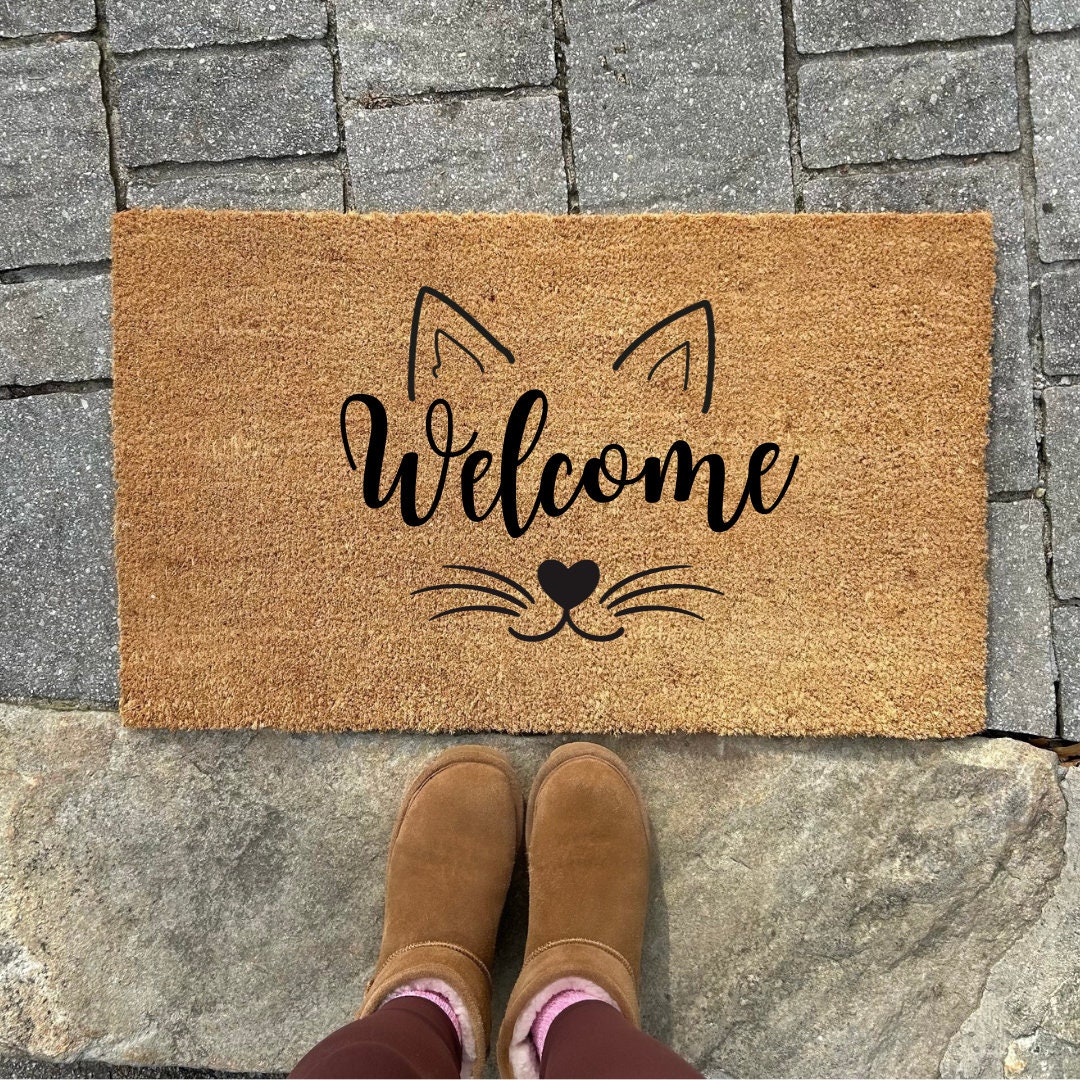 Cute Cat Door Mat Cat Lover Gift Cat Welcome Mat Funny - Etsy
