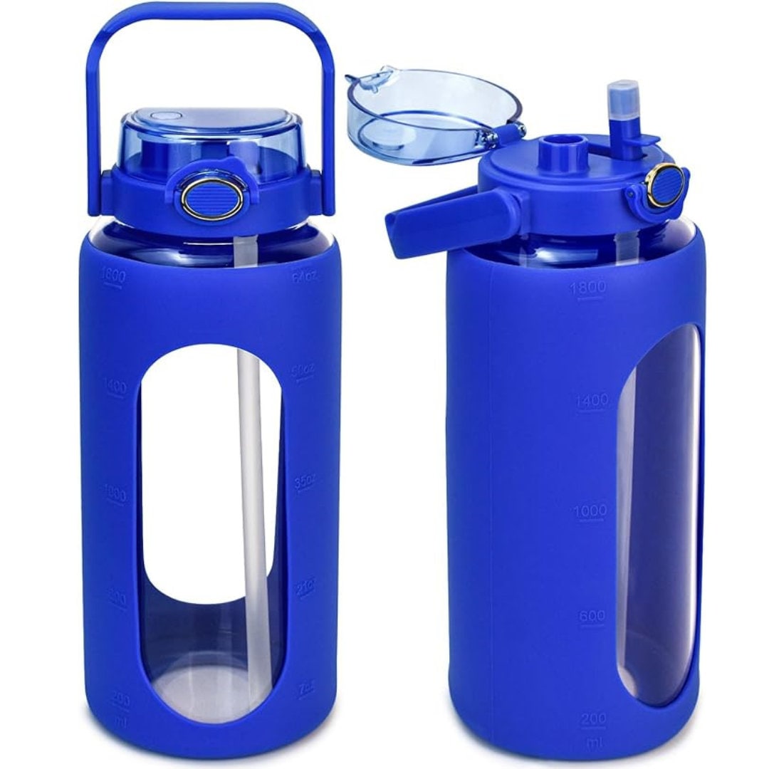 Personalized Large Glass Water Bottle | Reusable Glass Tumbler ...