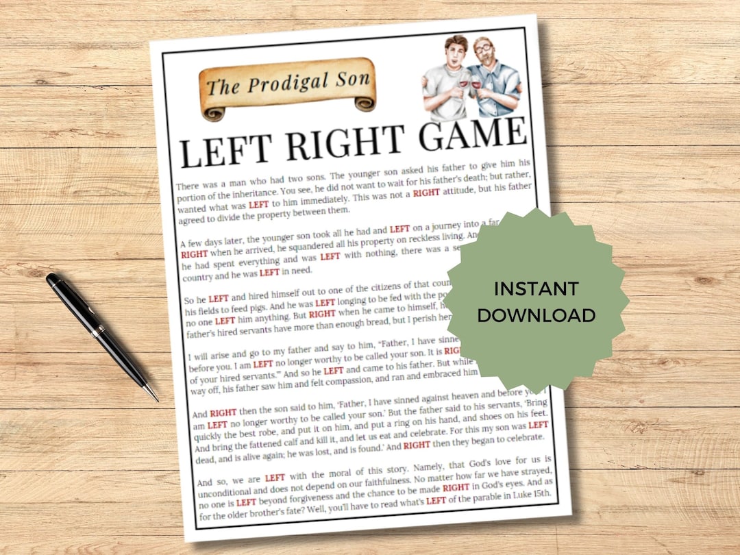 Left Right Game | Prodigal Son Celebration | Bible Games for Kids ...