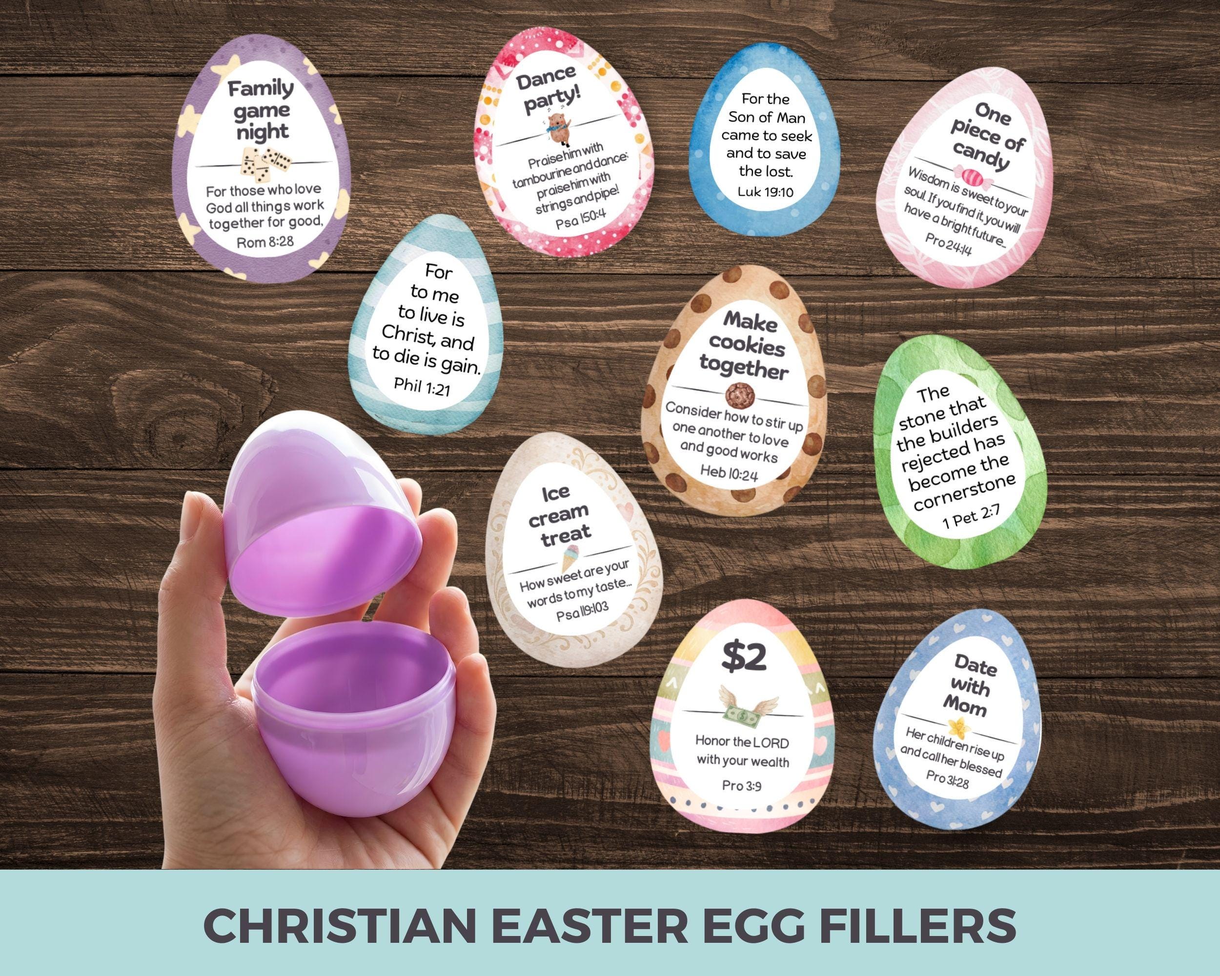 Bible Scavenger Hunt, Easter Egg Fillers Stuffers Tokens Verses ...