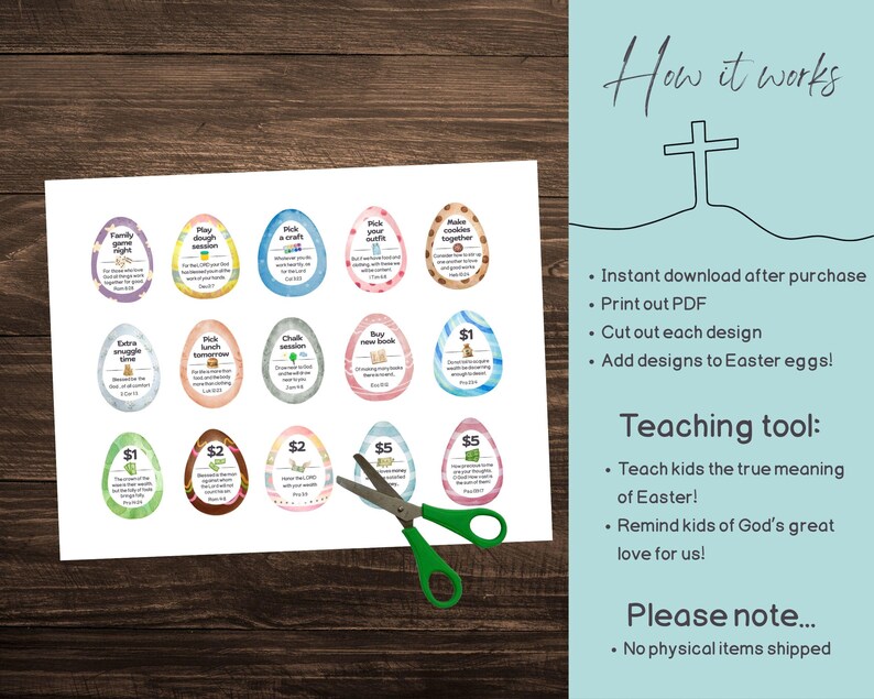 Bible Scavenger Hunt, Easter Egg Fillers Stuffers Tokens Verses ...