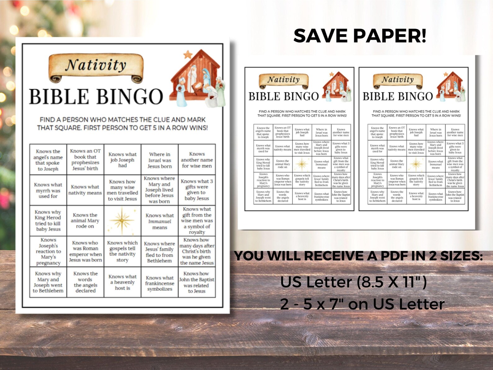 Christmas Bingo | Nativity Bingo | Nativity Printable | Bible Games for ...