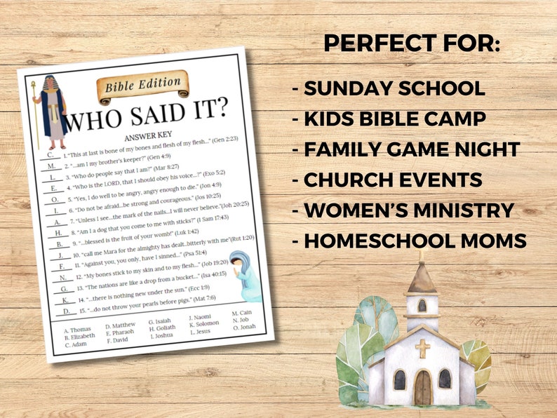 Bible Games for Kids | Who Said It | Kids Bible Study |group Activity ...