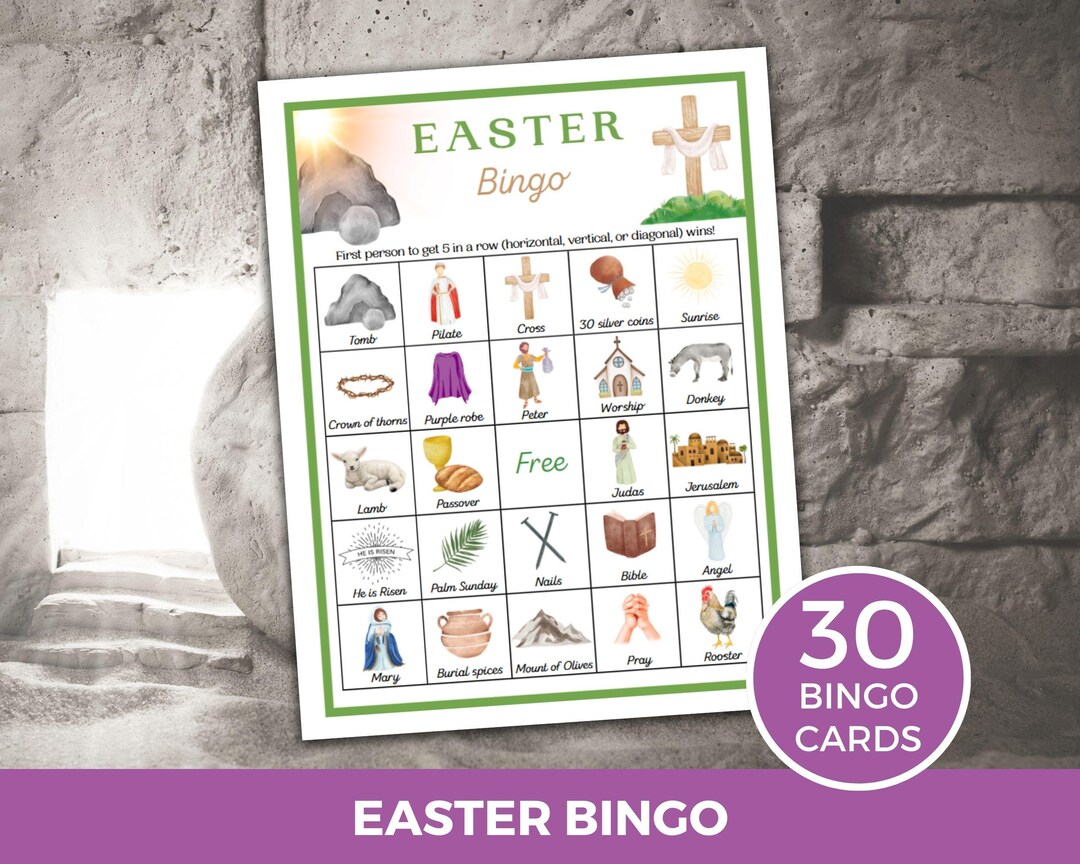 He is Risen Bingo Palm Sunday Bingo Resurrection Bingo the Last Supper ...