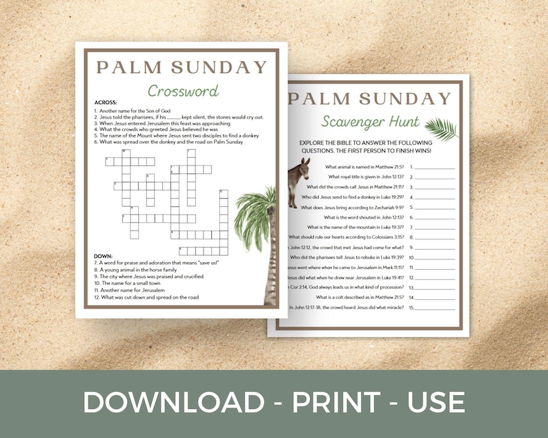 Palm Sunday Activity, Holy Week for Kids, Palm Sunday Printable, Holy ...