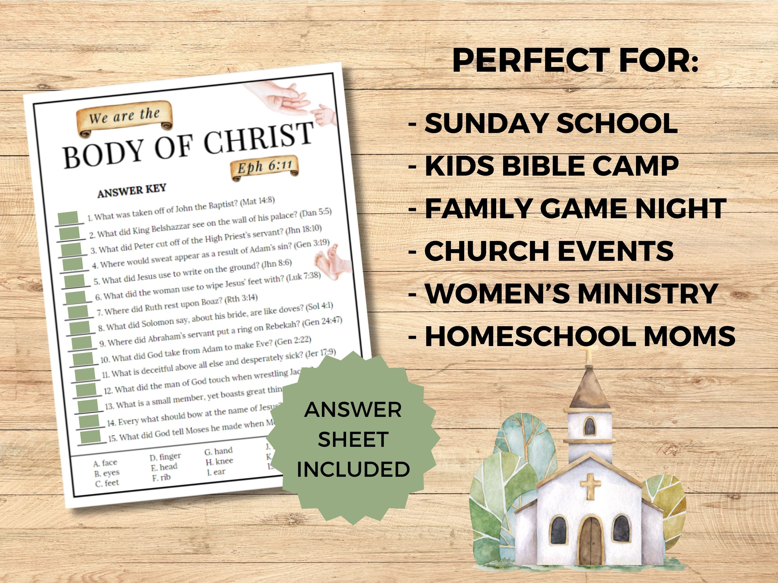 Bible Games for Kids | Body of Christ | Kids Bible Study Game ...