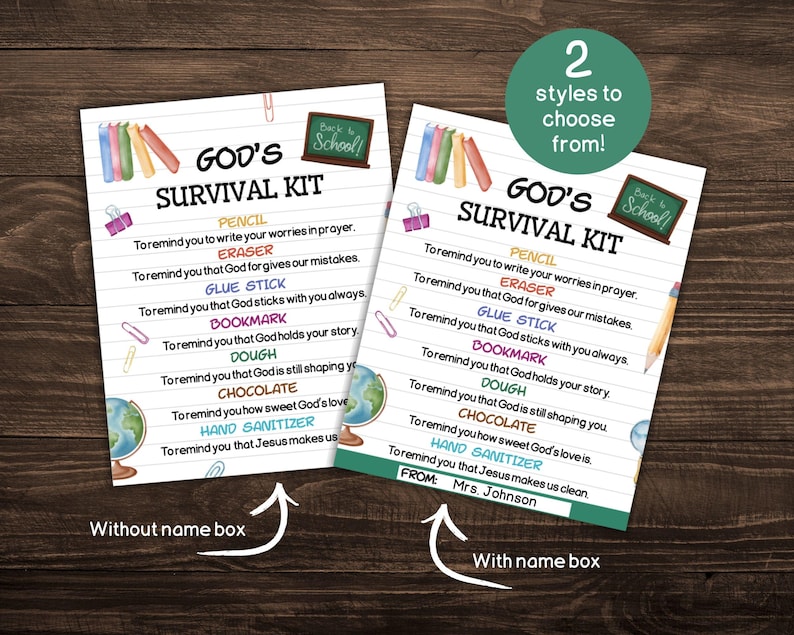 Gods Survival Kit, Christian Survival Kit, Backpack Blessing, Welcome ...