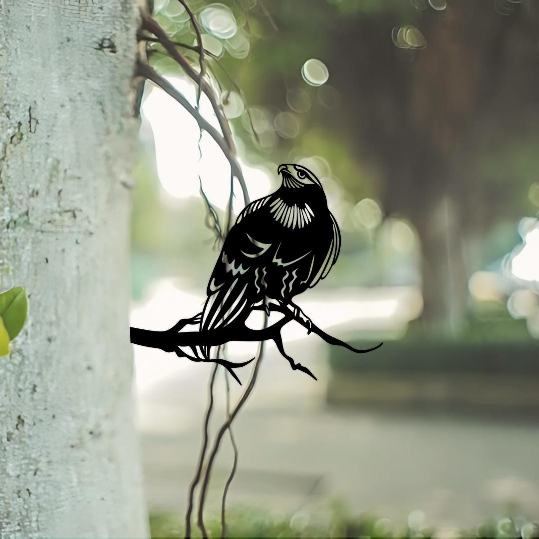 Garden Decor Metal Tree Stake Farmhouse Backyard Decor Bird Tree Stake ...