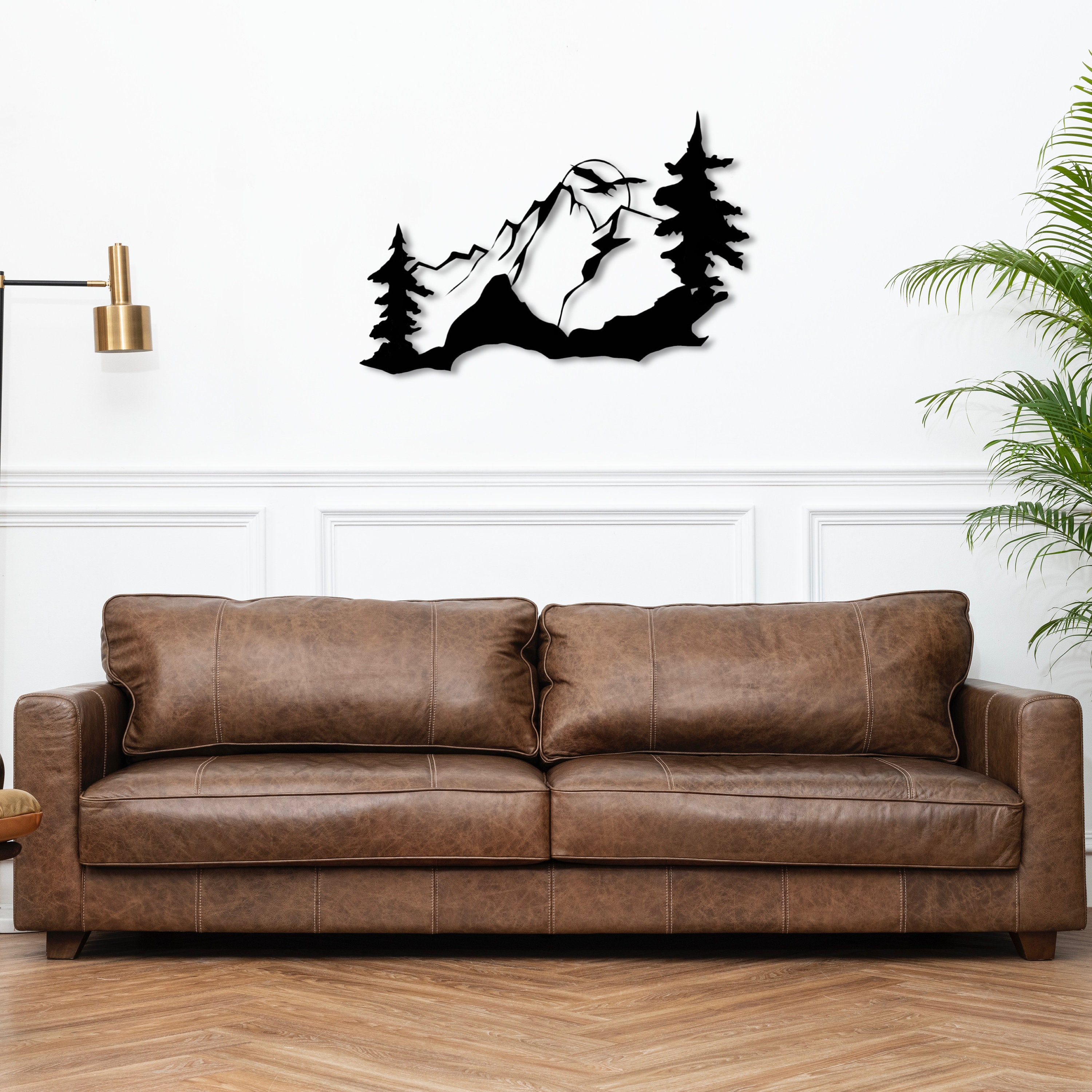 Large Metal Wall Art Mountains Birds Metal Wall Decor Unique Forest ...