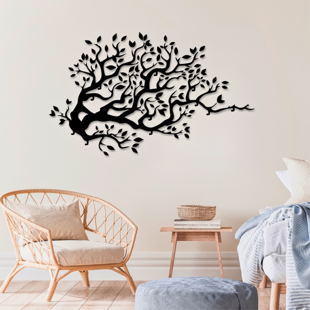 Wall Coat Hooks Tree Branch Clothing Rack Key Hanger Branch Bag Hook ...