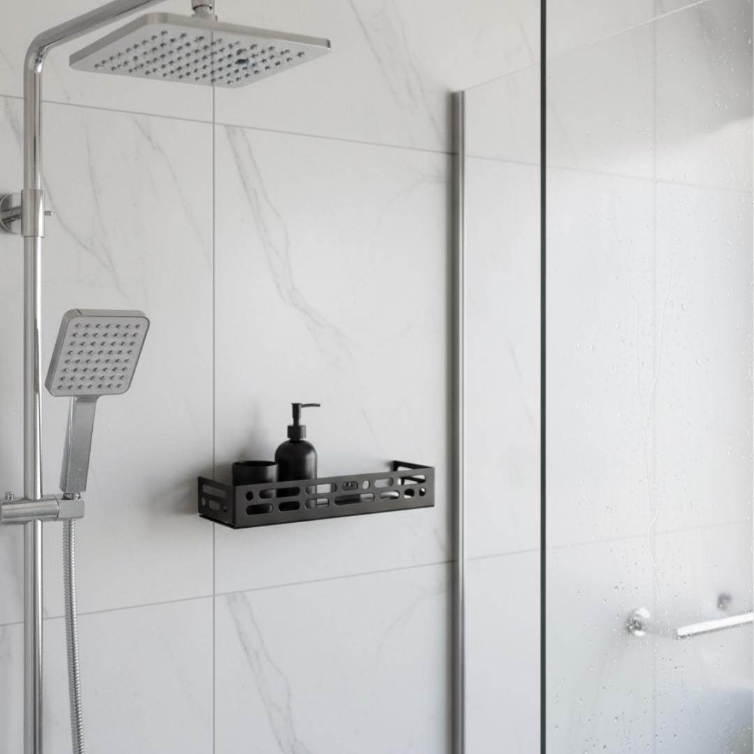 Modern Black Metal Shower Caddy - Floating Bathroom Shelf - Etsy