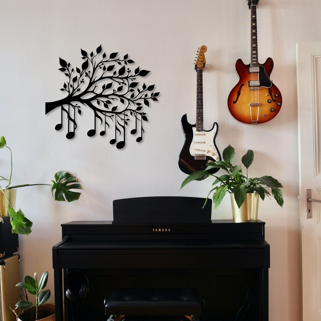 Extra Large Wall Art Tree Branch With Notes Minimalist Wall Decor Music ...