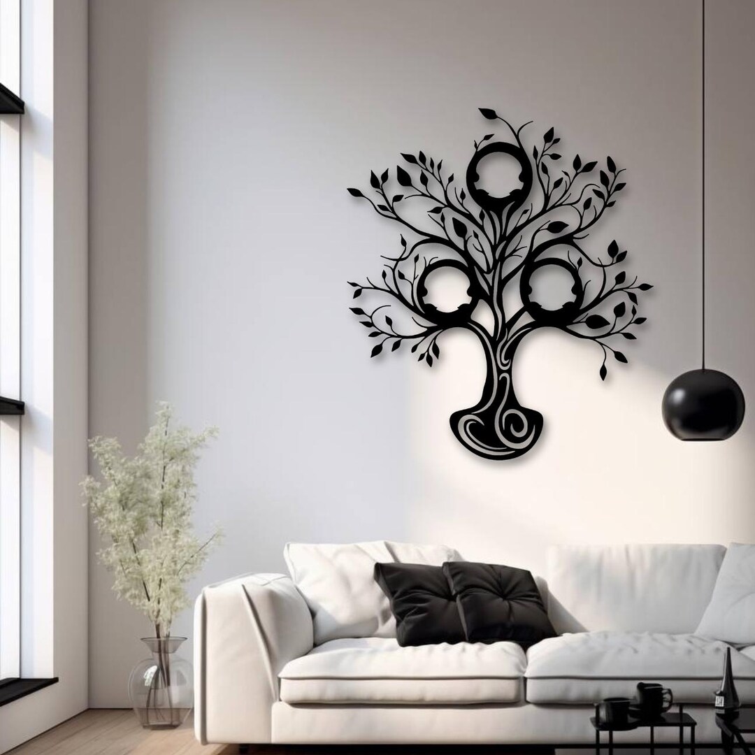 Metal Wall Art Large Metal Family Tree Wall Art Decor Minimalist Family ...