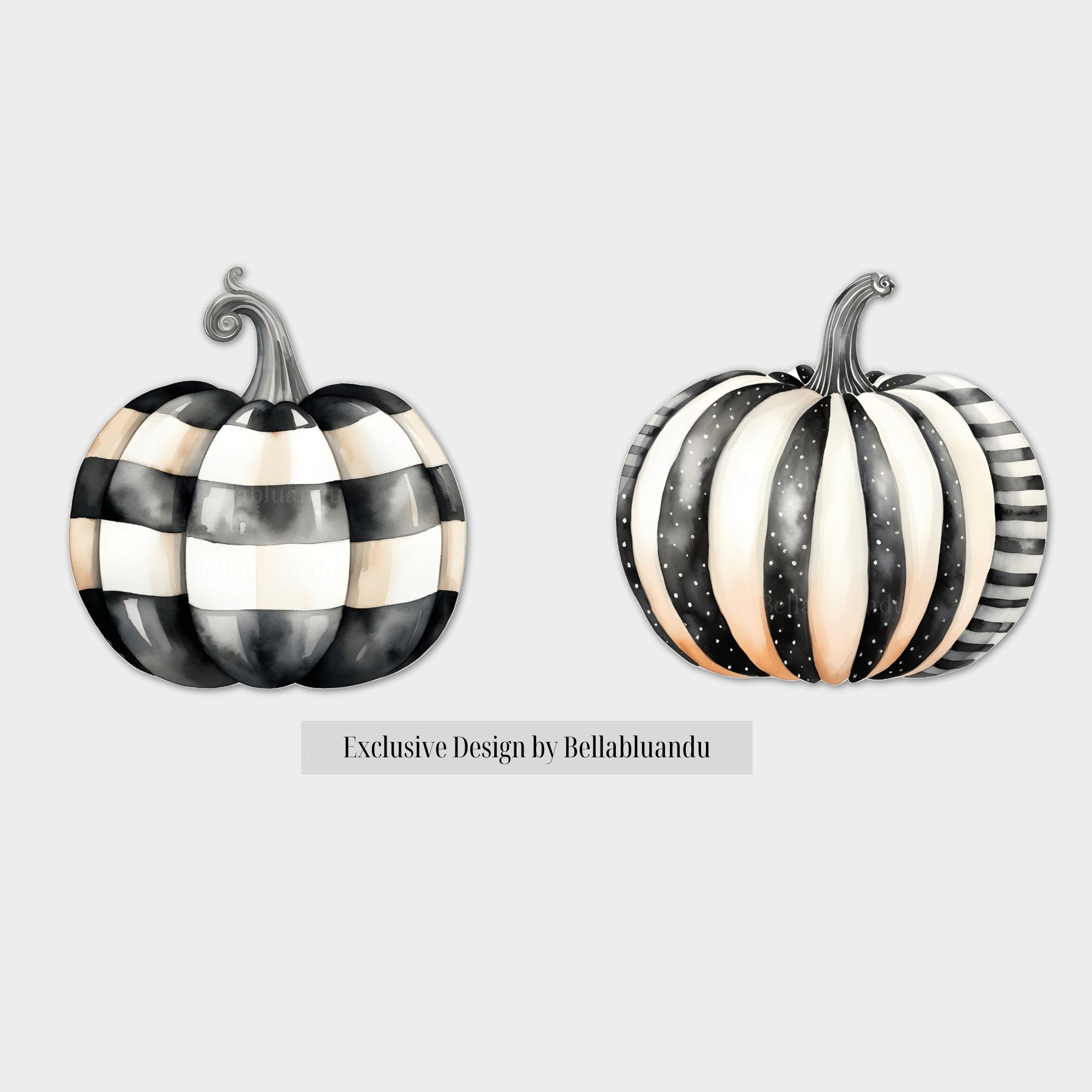Pumpkin Check Print Clipart Checkered Pumpkin Bundle for Home Décor ...