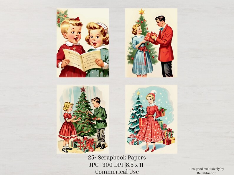 Vintage Inspired 1950’s Retro Kitsch Christmas Digital Download ...