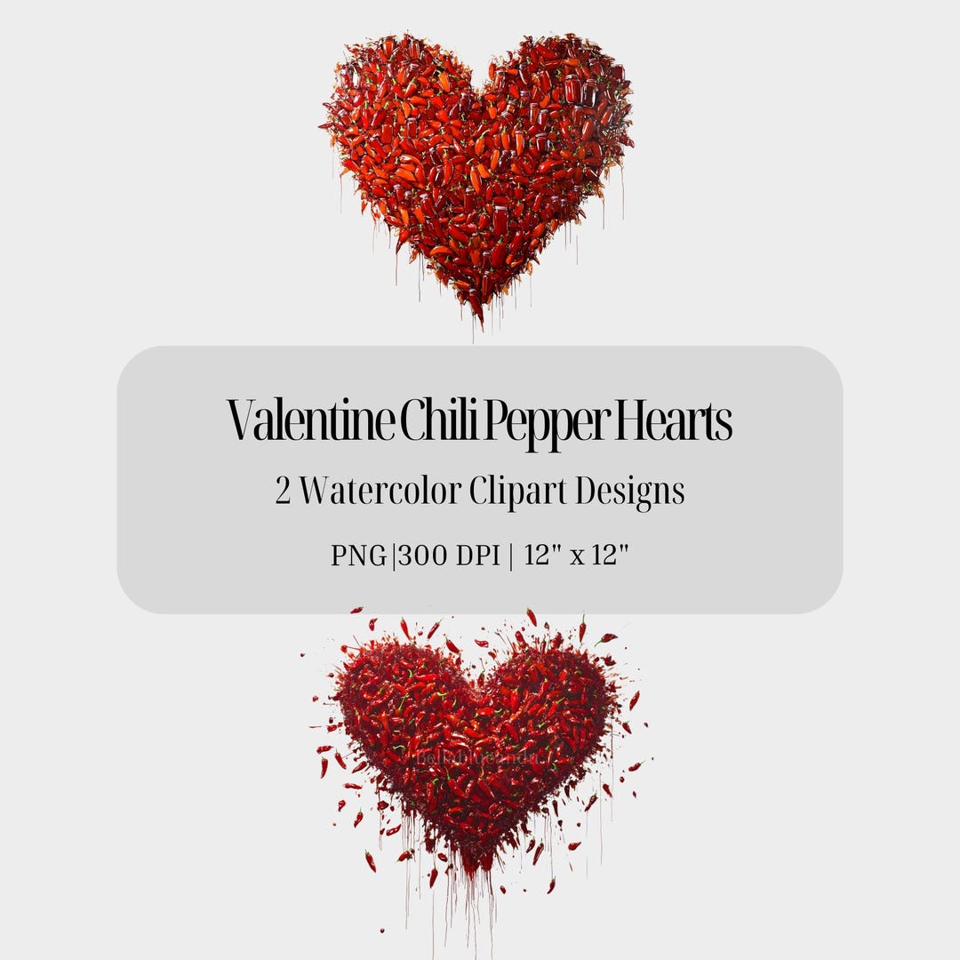 Chili Pepper Valentine Heart Clipart PNG Transparent Background, Heart ...
