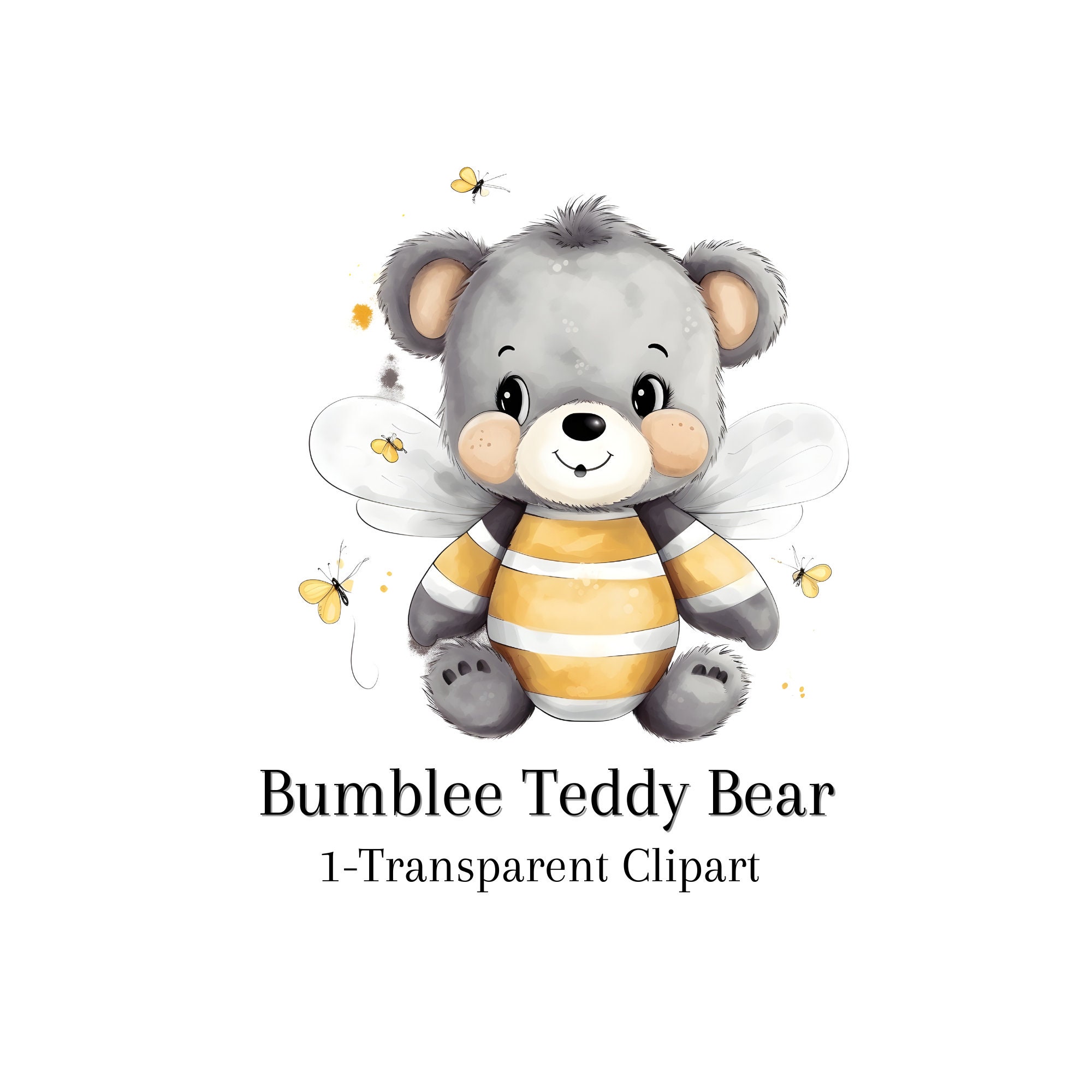 Bumble Bee Teddy Bear Clipart PNG Transparent Background Instant ...