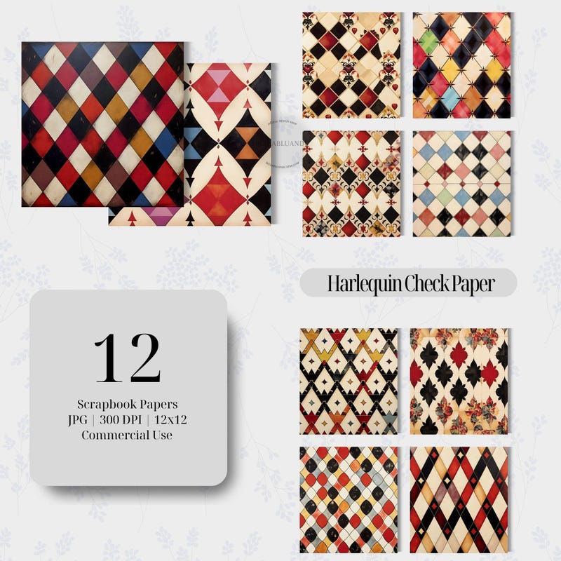 Harlequin Decoupage Paper - Etsy