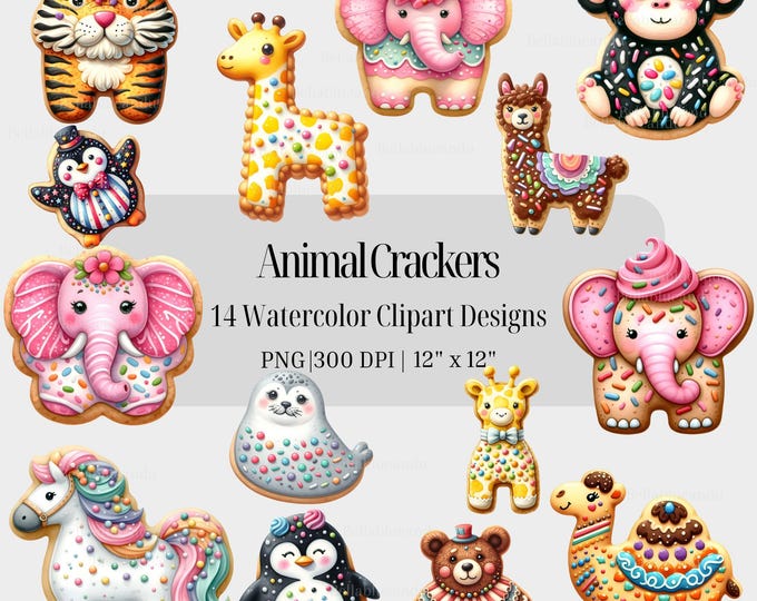 Animal Cracker Clipart: Circus Icing PNG (digital Download) - Etsy