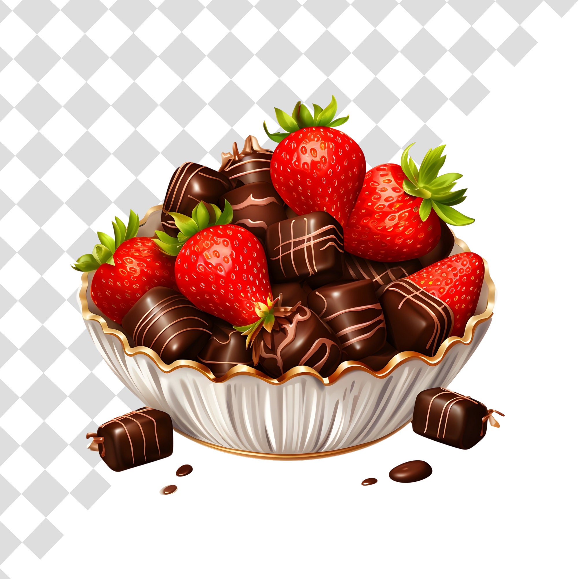Chocolate Covered Strawberries PNG Transparent Background Clipart ...