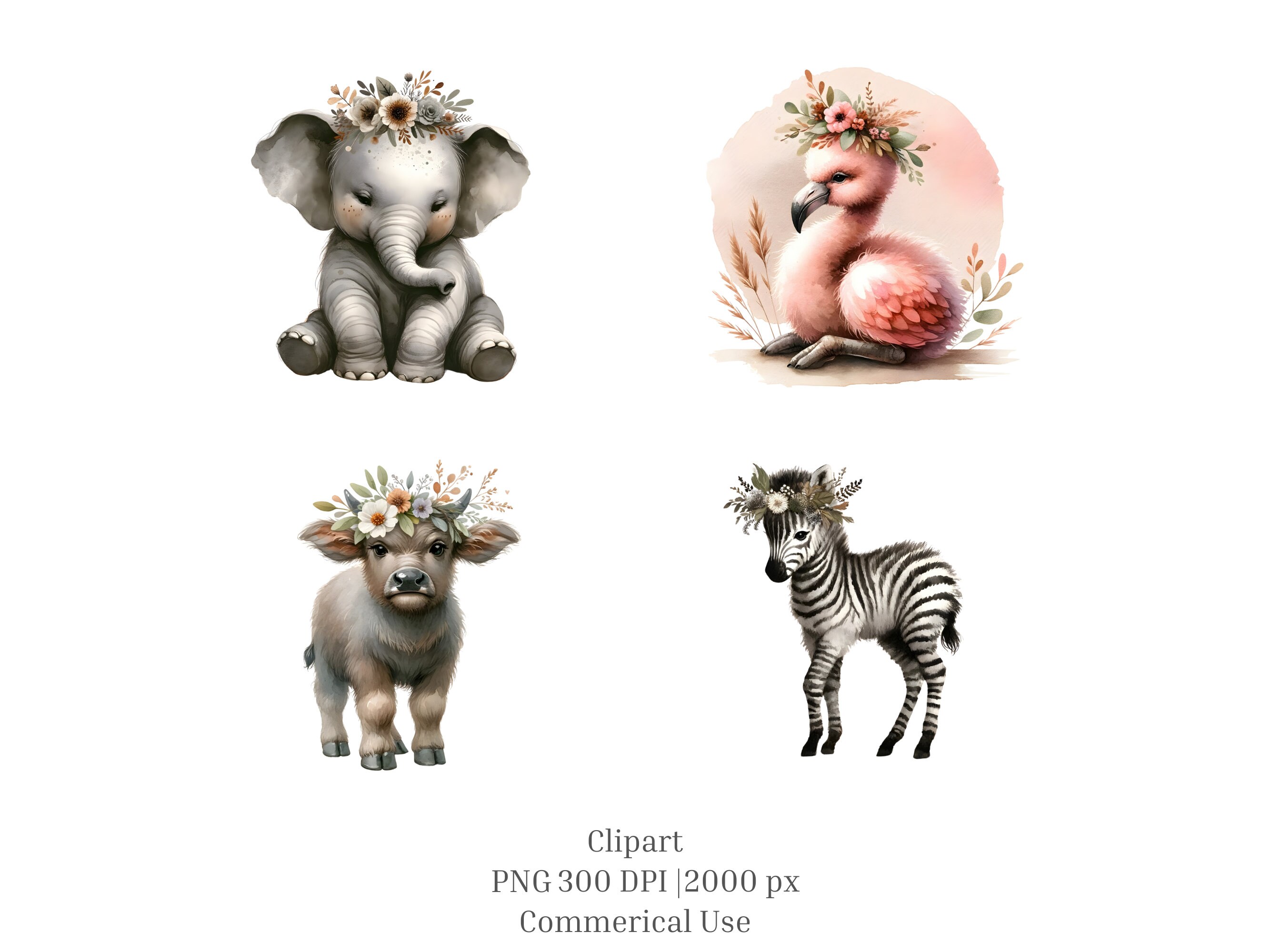Watercolor Woodland Animal Clipart PNG Transparent Baby Animal Graphic ...