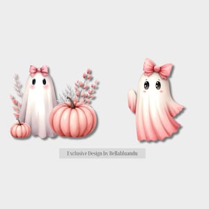 Pink Halloween Ghost Clipart for Spooky Season Sublimation PNG ...