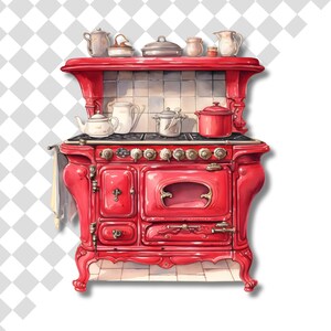 Victorian Cast Iron Stove Clipart Transparent PNG, Digital Download ...