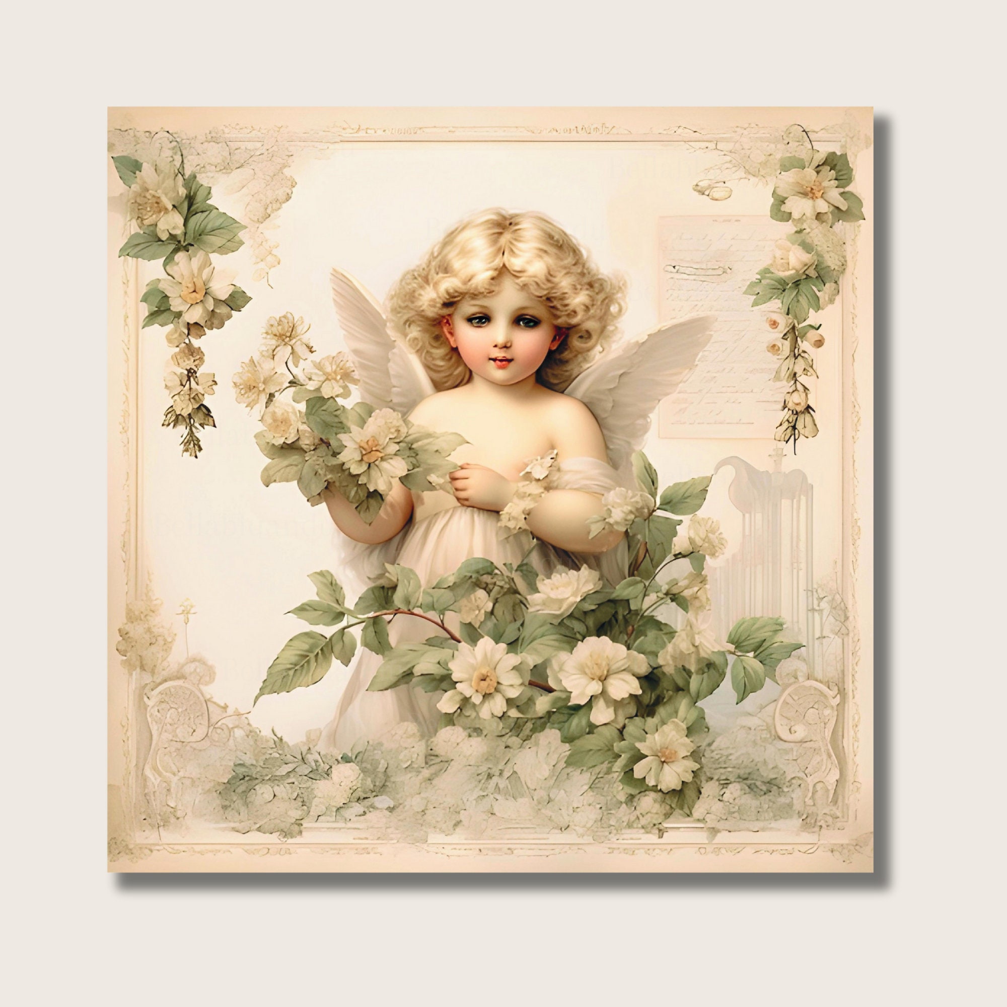 Cherub Angles Victorian Inspired Angel Scrapbook Printable Digital ...