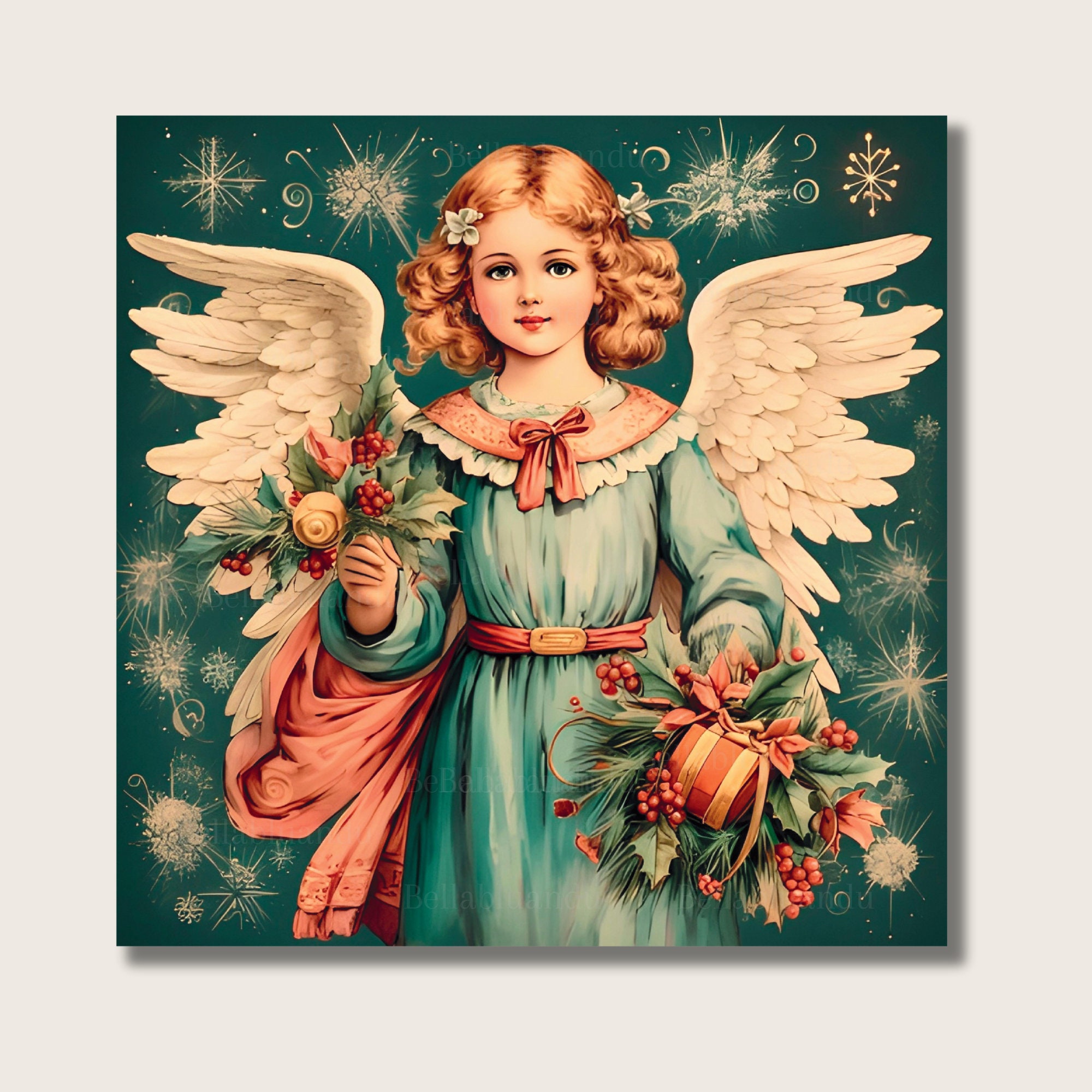 Vintage Inspired Angel Scrapbook Paper Set Victorian Angel Christmas ...