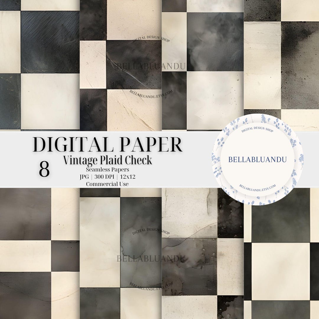 Vintage Plaid Check Scrapbook Paper: Seamless Tile (digital Download ...